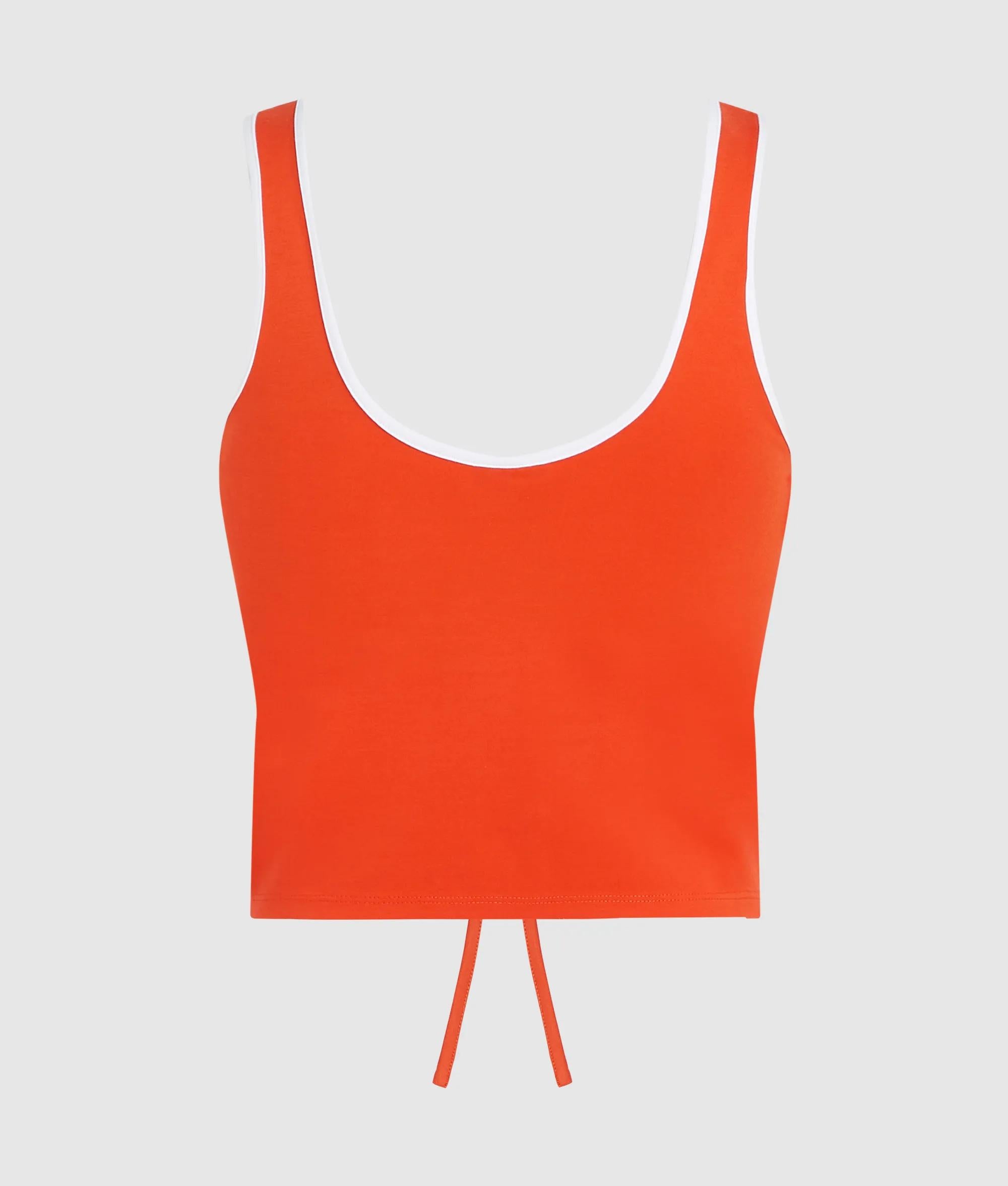 V-neck ruched tank top | Grenadine | Women | KARL LAGERFELD