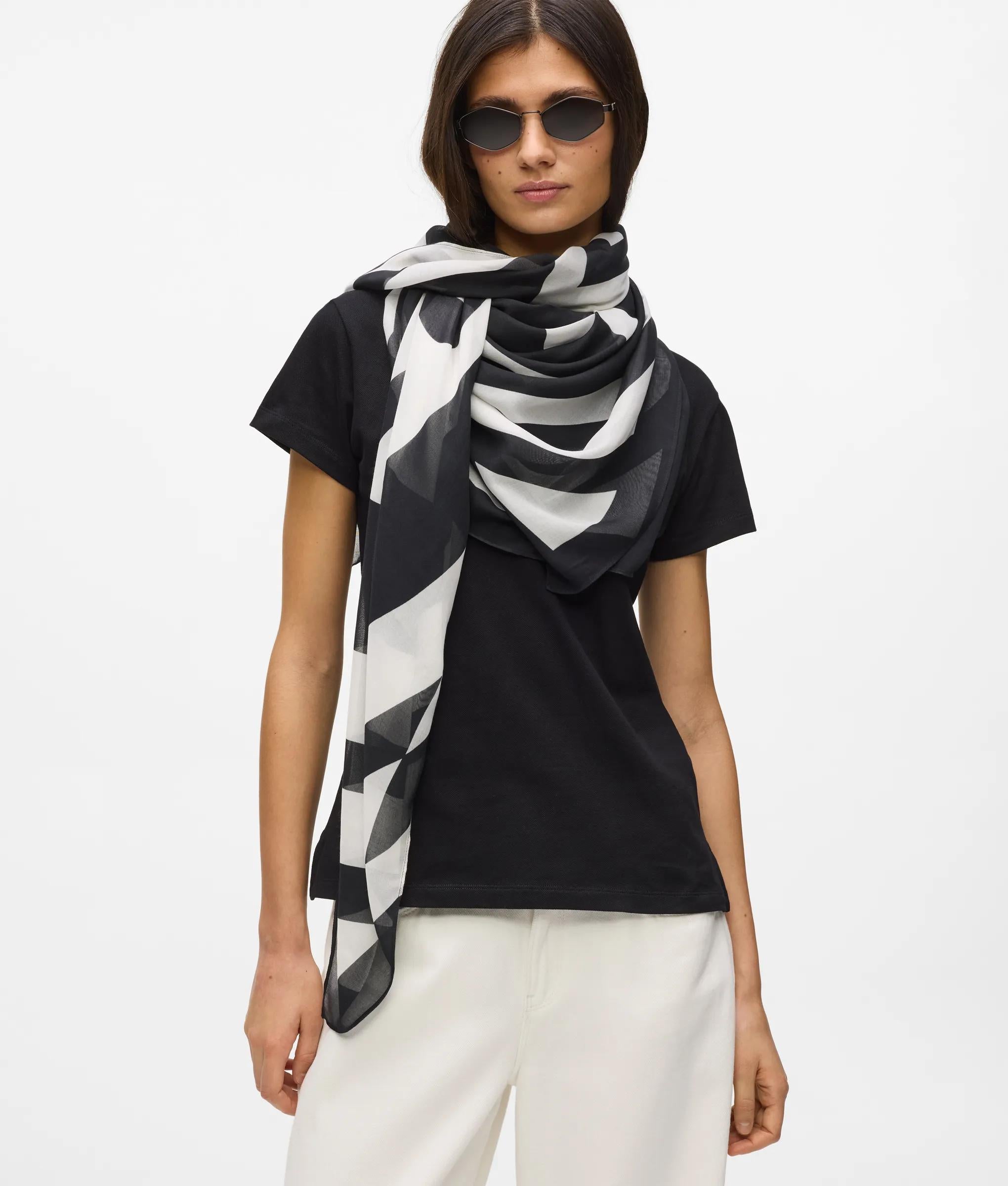 K/Circle Tuch aus Modal | Schwarz/Weiss | Damen | KARL LAGERFELD